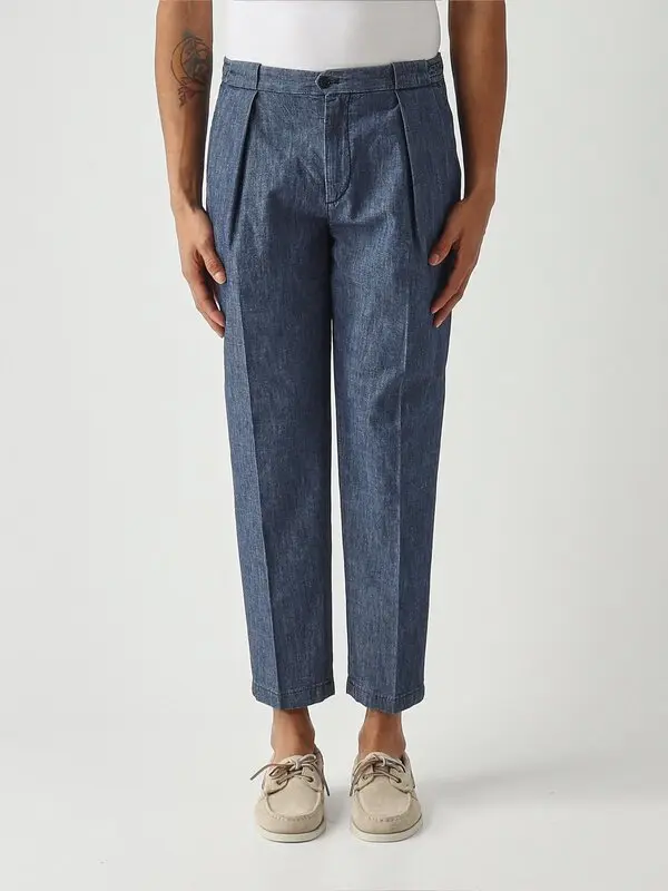 BRIGLIA 1949 Slim Fit Cotton Trousers - Navy