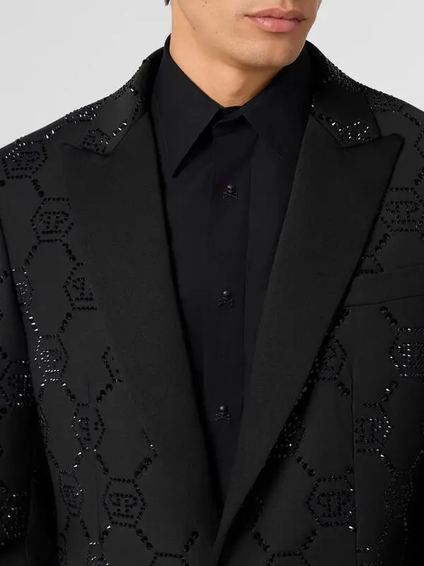 Philipp Plein Rhinestone Embellished Single-breasted Blazer