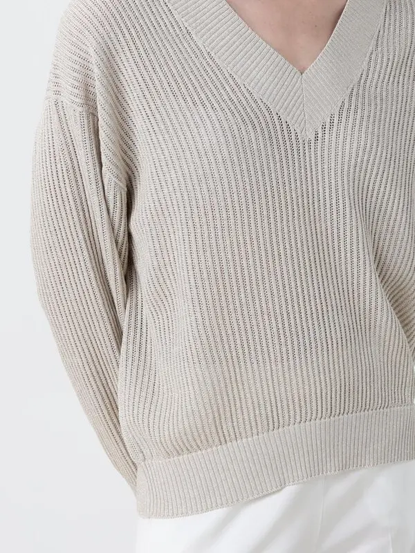 Brunello Cucinelli Cotton And Viscose Blend V-neck Sweater