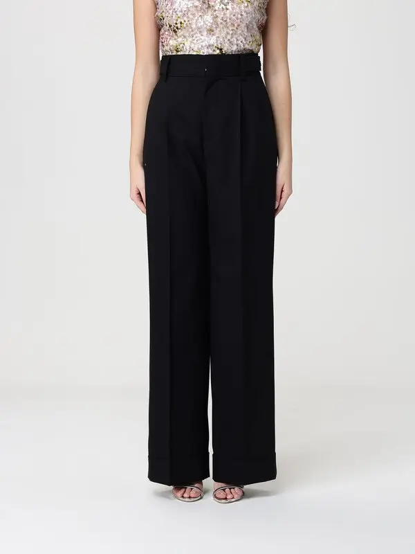 Alberta Ferretti Belted Palazzo Trousers - Black
