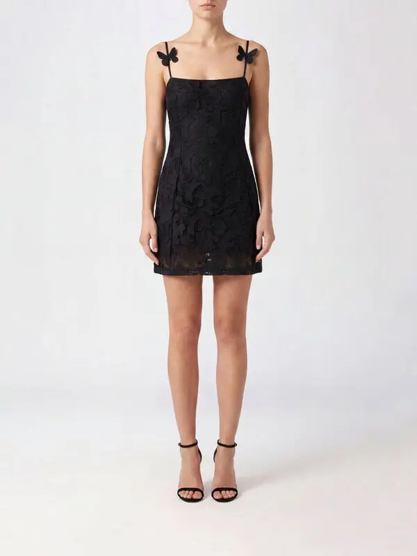 Blumarine Embellished Lace Mini Dress - Black