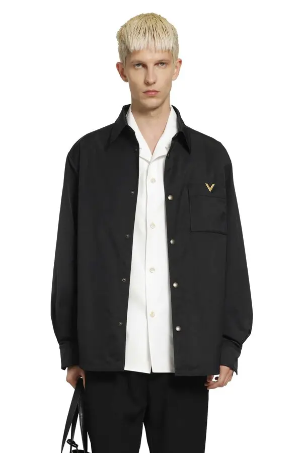 Valentino Garavani Vgold Nylon Shirt Jacket