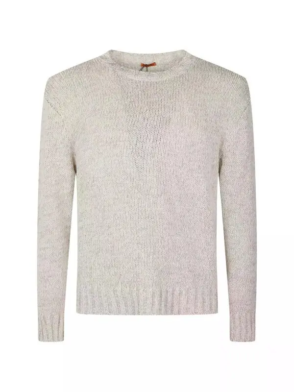 Barena Venezia Ivory Chunky Knit Marl Pattern Crew Neck Sweater
