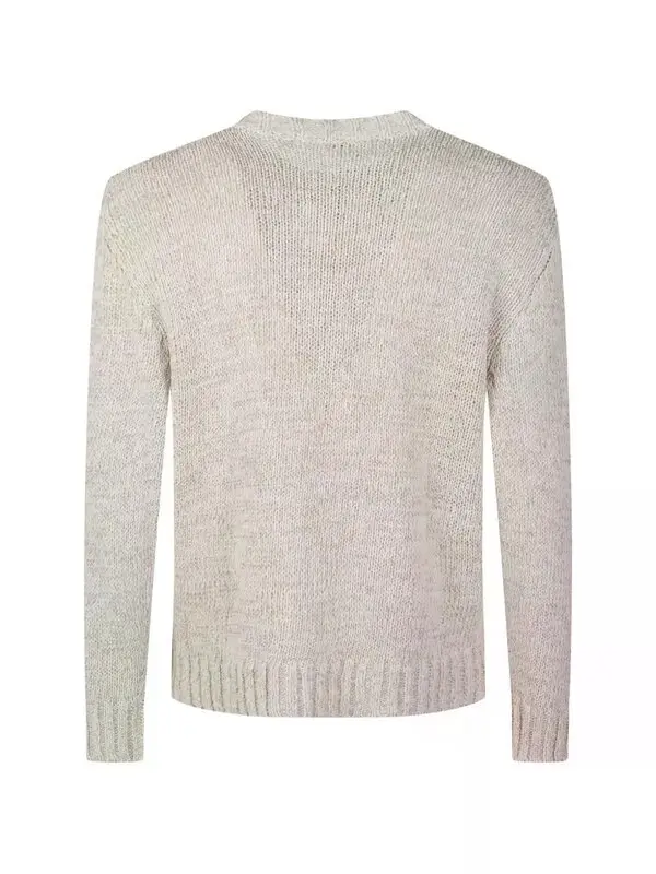 Barena Venezia Ivory Chunky Knit Marl Pattern Crew Neck Sweater
