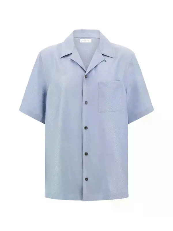 FERRAGAMO Short-sleeve Silk Shirt - Blue