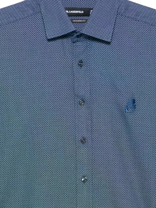 Karl Lagerfeld Micro-patterned Long-sleeve Shirt