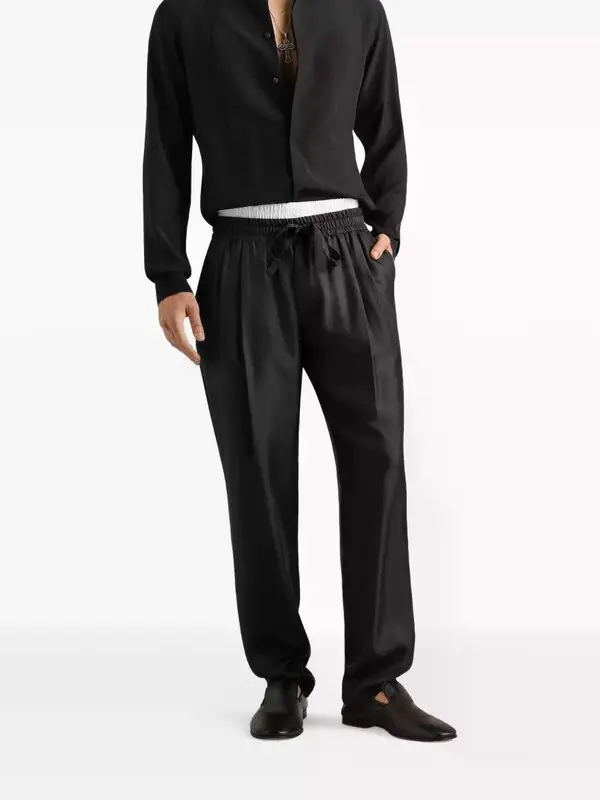 Dolce & Gabbana Silk Twill Jogging Trousers - Black