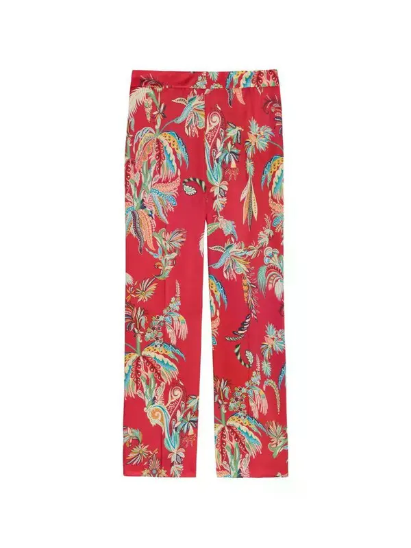 Etro Graphic-print Straight-leg Trousers