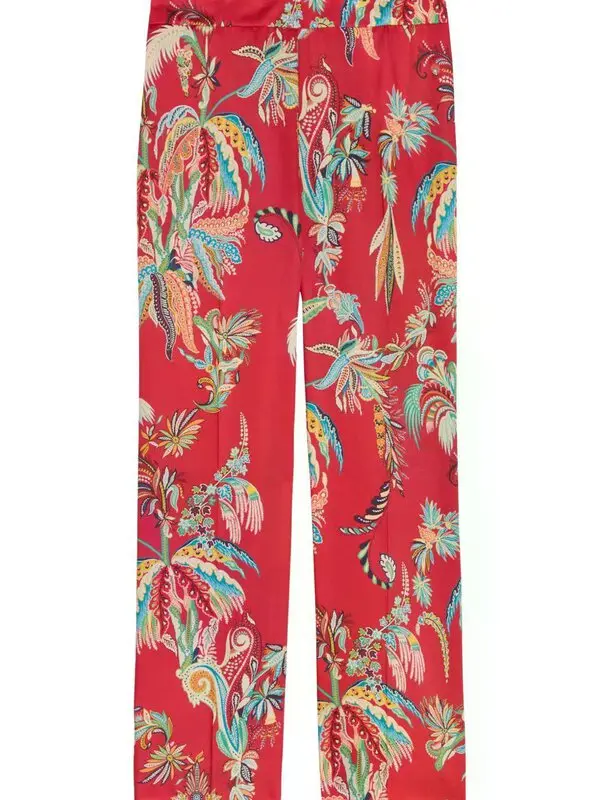 Etro Graphic-print Straight-leg Trousers