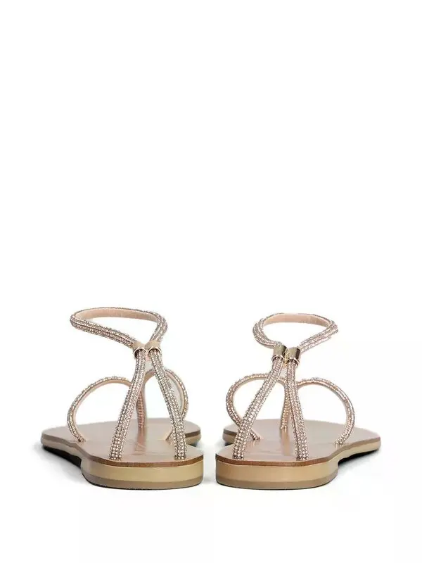 NICOLAS LAINAS Crystal Embellished Thong Strap Sandals