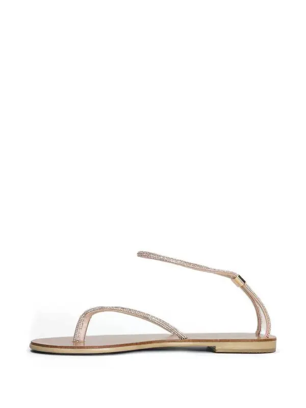 NICOLAS LAINAS Crystal Embellished Thong Strap Sandals