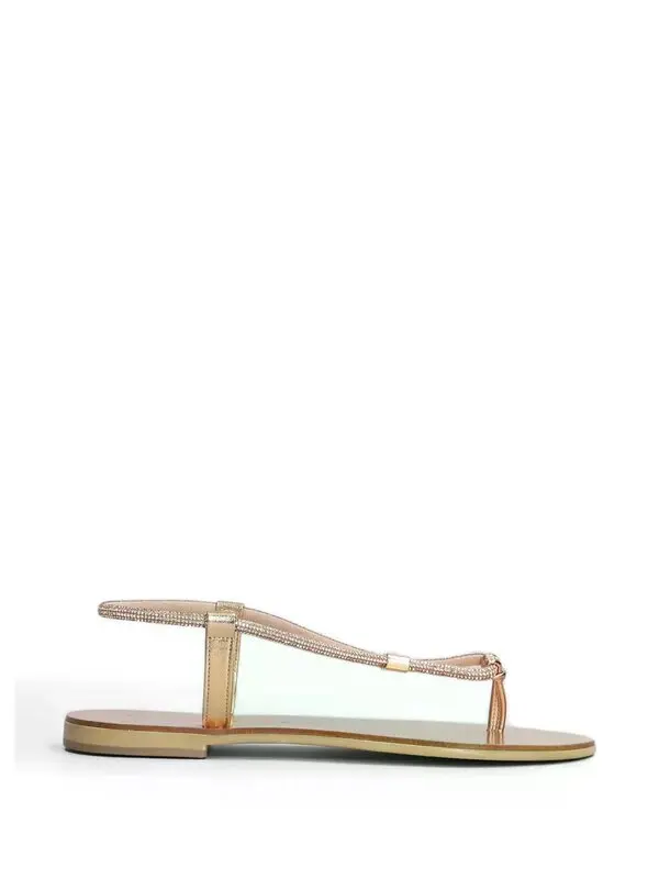 NICOLAS LAINAS Crystal-embellished Metallic Sandals