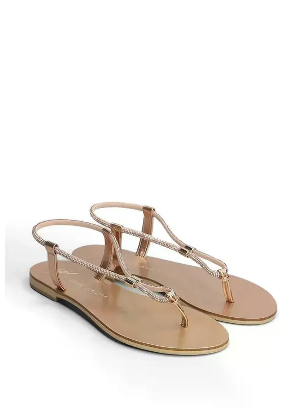 NICOLAS LAINAS Crystal-embellished Metallic Sandals