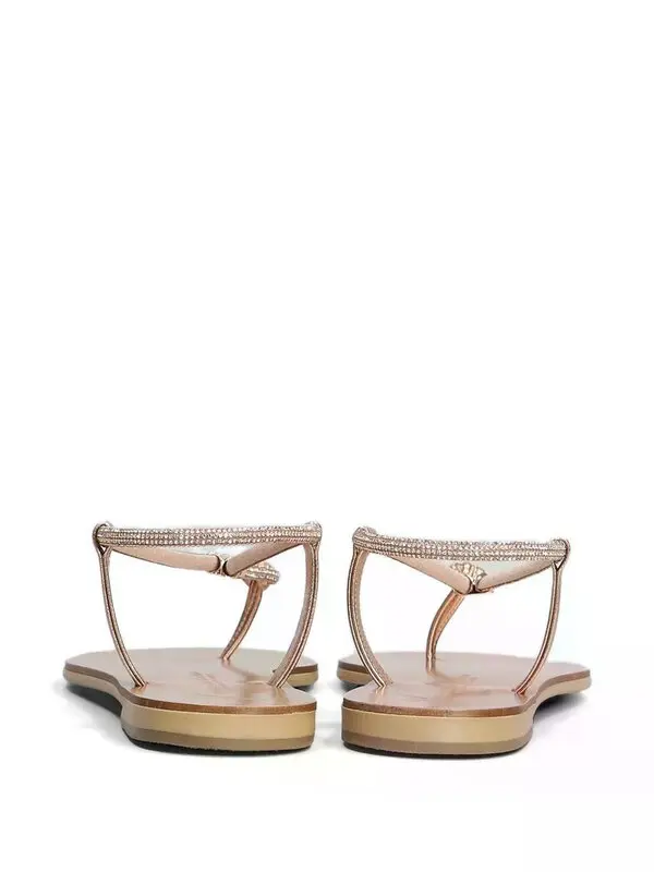 NICOLAS LAINAS Crystal-embellished Metallic Sandals