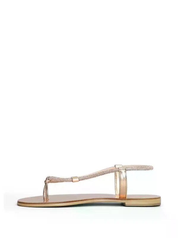 NICOLAS LAINAS Crystal-embellished Metallic Sandals