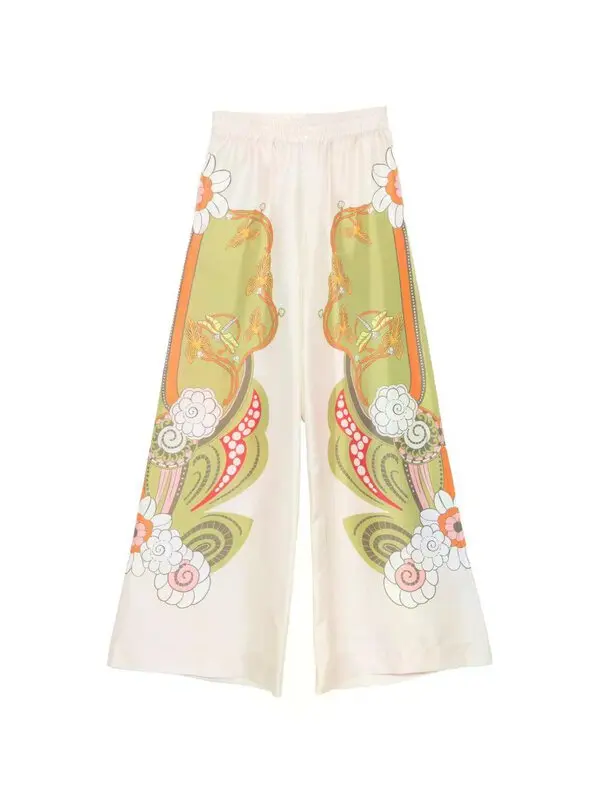 La DoubleJ Graphic Print Palazzo Pants - Neutrals