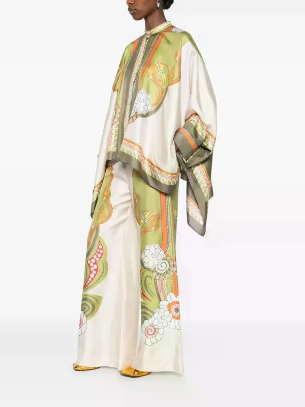 La DoubleJ Graphic Print Palazzo Pants - Neutrals