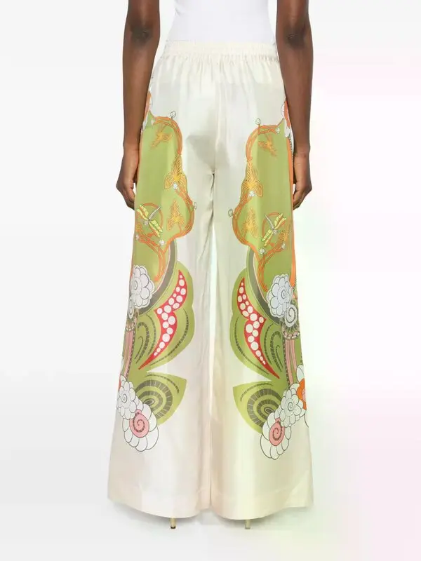 La DoubleJ Graphic Print Palazzo Pants - Neutrals