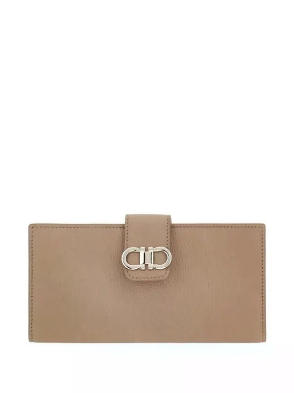 FERRAGAMO Double Gancini Continental Wallet - Neutrals