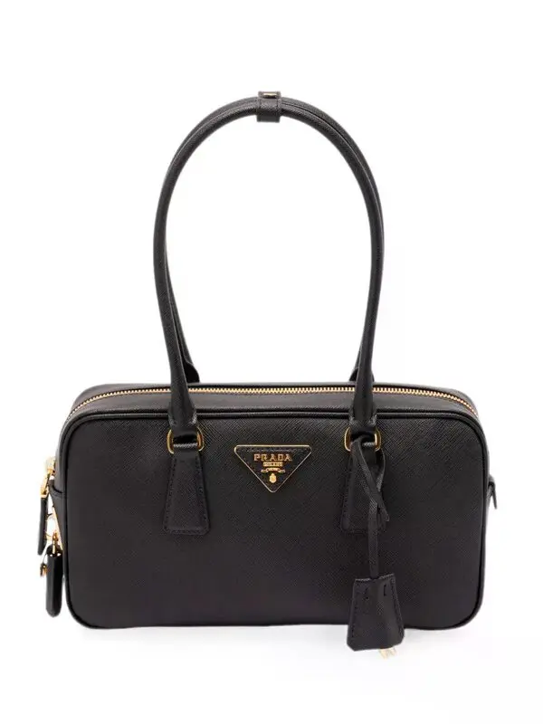 Prada Enamel Triangle Logo Tote Bag