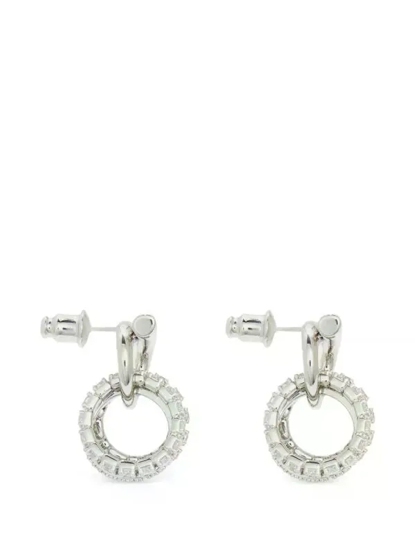 FERRAGAMO Gancini Earrings With Crystal Detail - Silver