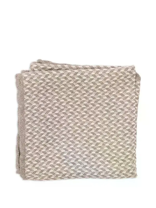 Brunello Cucinelli Chevron-knit Pocket Scarf - Neutrals