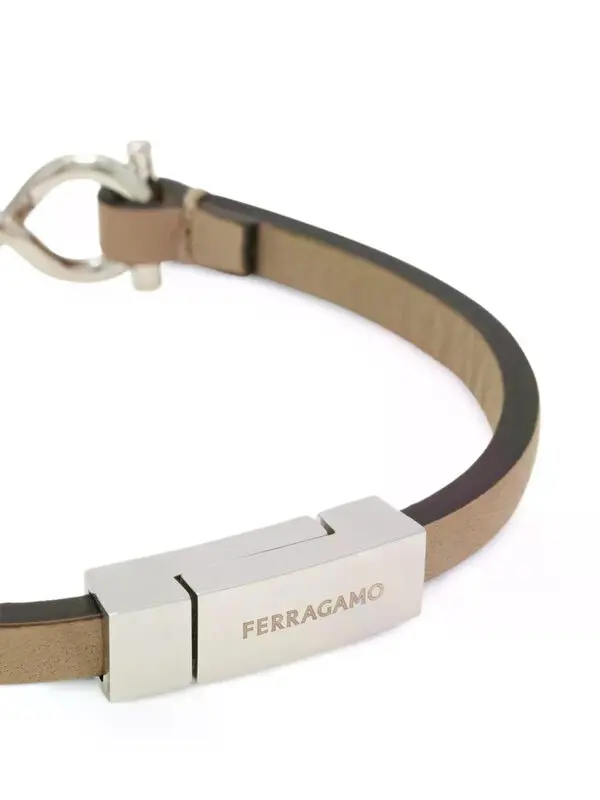 FERRAGAMO Gancini Leather Bracelet