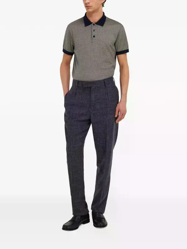 FERRAGAMO Short-sleeve Micro-check Polo