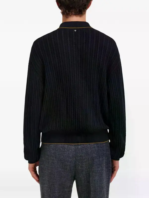 FERRAGAMO Cotton And Silk Cable Knit Zip-up Cardigan