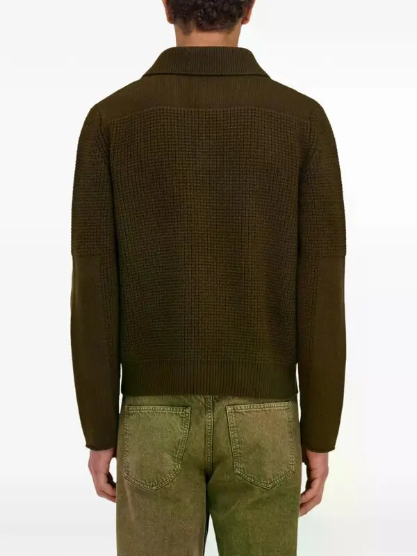 FERRAGAMO Knitted Virgin Wool Sweater With Polo Collar