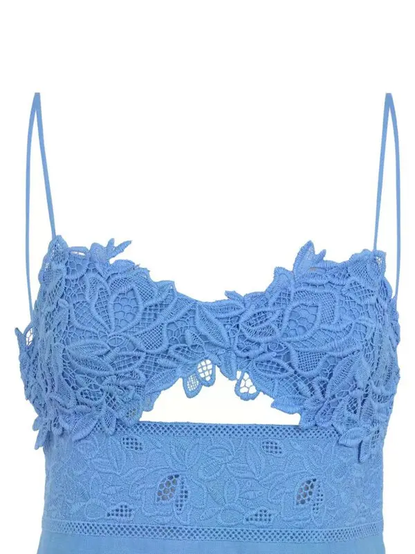 Ermanno Scervino Lace-trimmed Cut-out Midi Dress