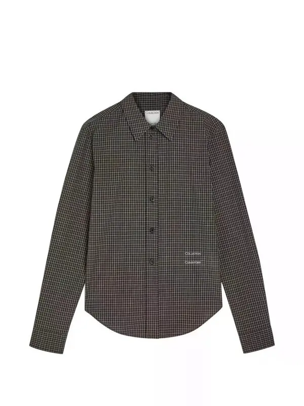 Calvin Klein Check-print Logo Embroidered Shirt