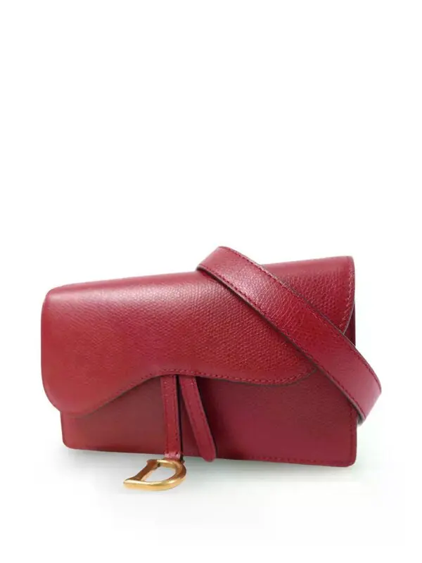 Dior Saddle Leather Belt Bag - Red