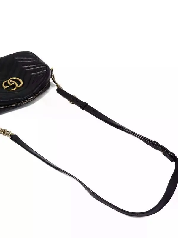 Gucci Gg Marmont Leather Shoulder Bag - Black