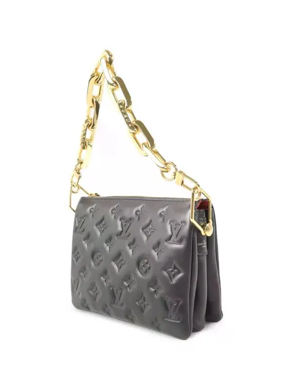 LOUIS VUITTON Coussin Bb Monogram Embossed Shoulder Bag - Black