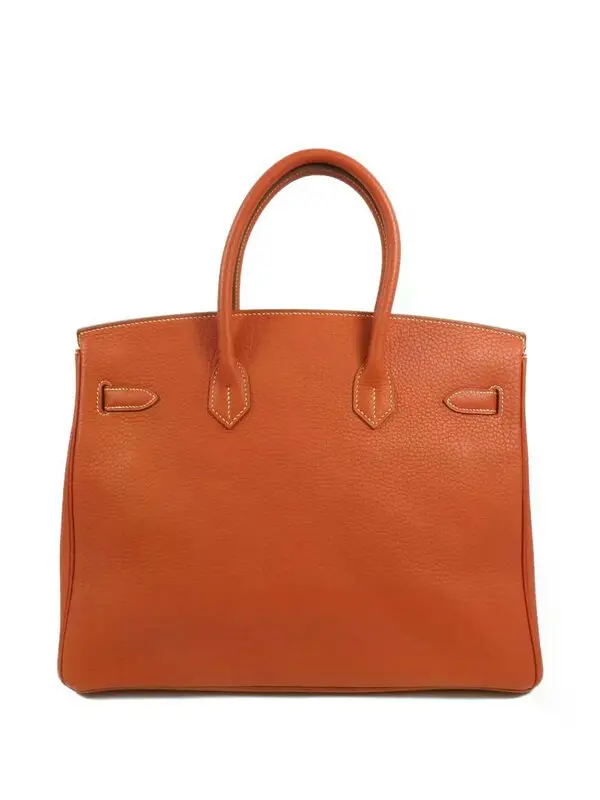 Hermès 35 Birkin Fjord-leather Tote Bag - Orange