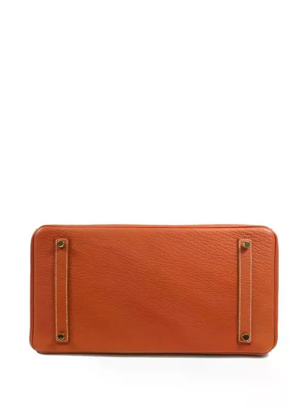 Hermès 35 Birkin Fjord-leather Tote Bag - Orange