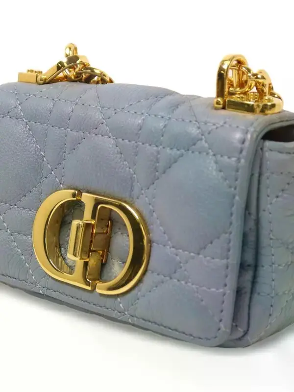 Dior Caro Quilted Shoulder Bag - Blue
