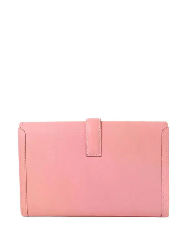 Hermès Jige Elan Leather Clutch Bag - Pink