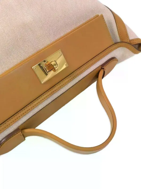 Hermès 24/24 Leather-trim Tote Bag - Neutrals