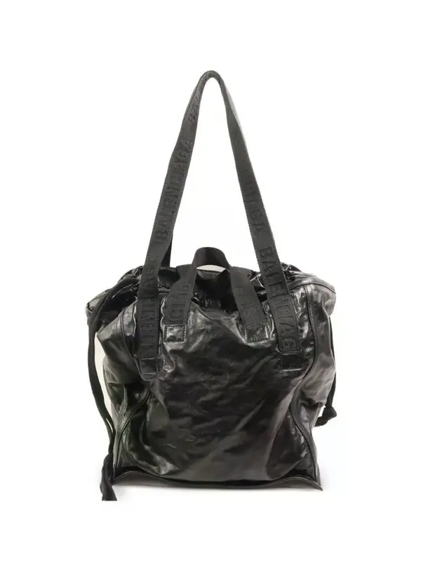 Balenciaga Logo-strap Leather Tote Bag