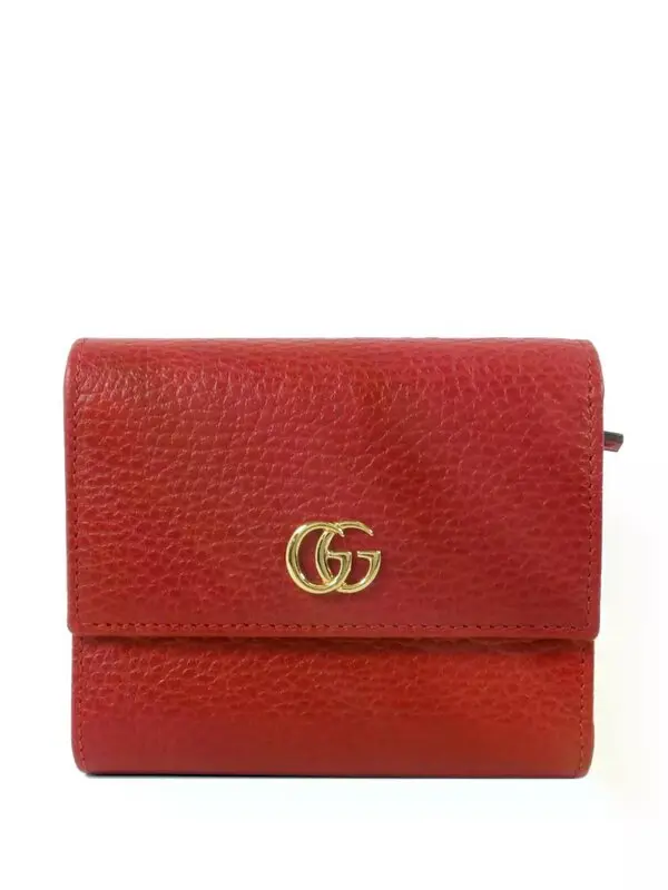 Gucci Gg Marmont Trifold Wallet - Red