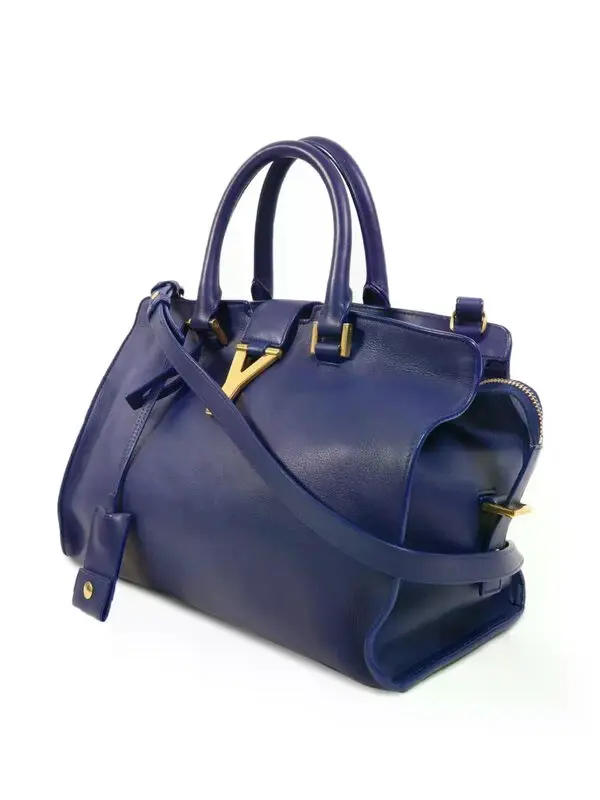 Saint Laurent Chyc Y-logo Tote Bag - Blue
