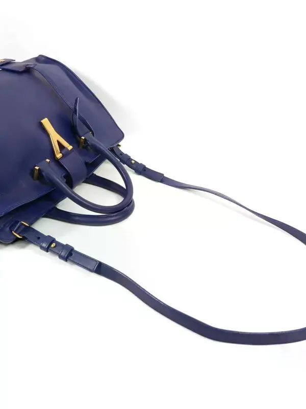 Saint Laurent Chyc Y-logo Tote Bag - Blue