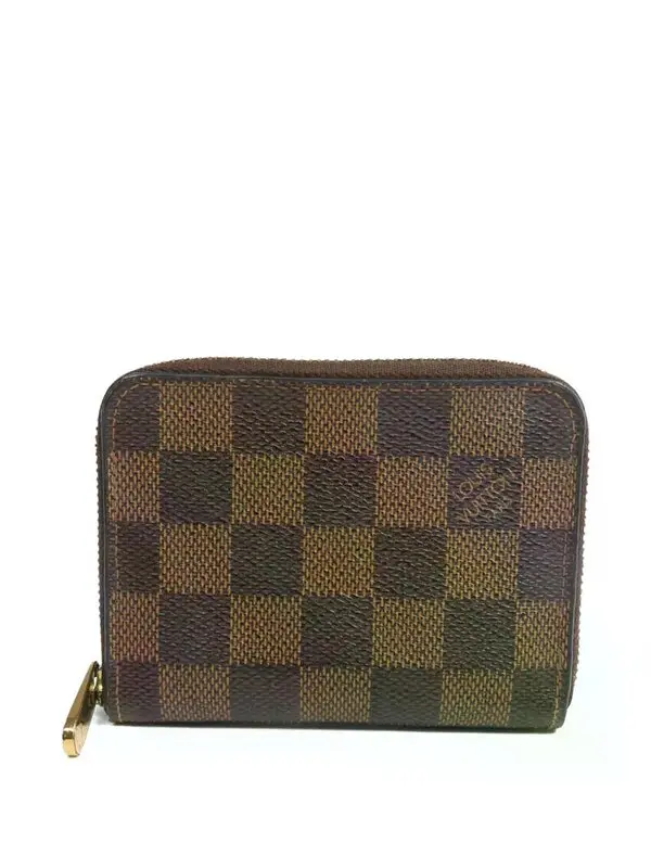 LOUIS VUITTON Damier Zippy Wallet - Brown
