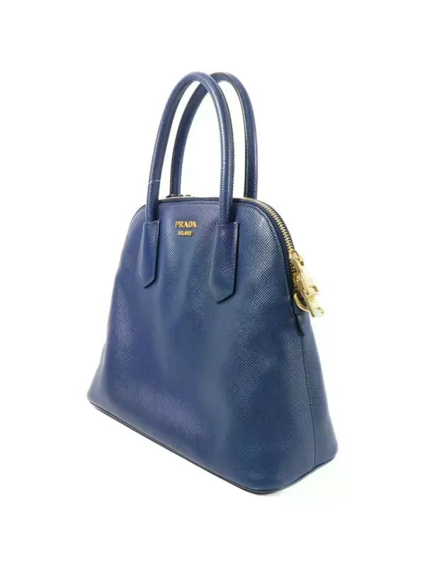 Prada Saffiano Leather Tote Bag - Blue