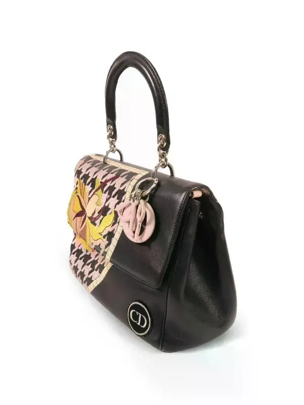 Dior Embroidered Floral-patch Tote Bag - Black