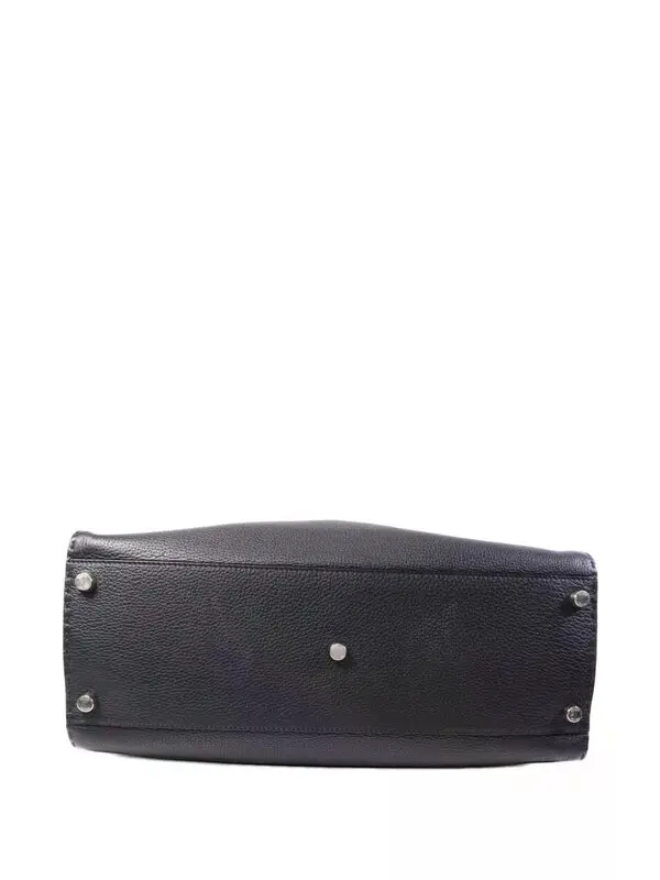 Fendi Peekaboo Leather Shoulder Bag - Black