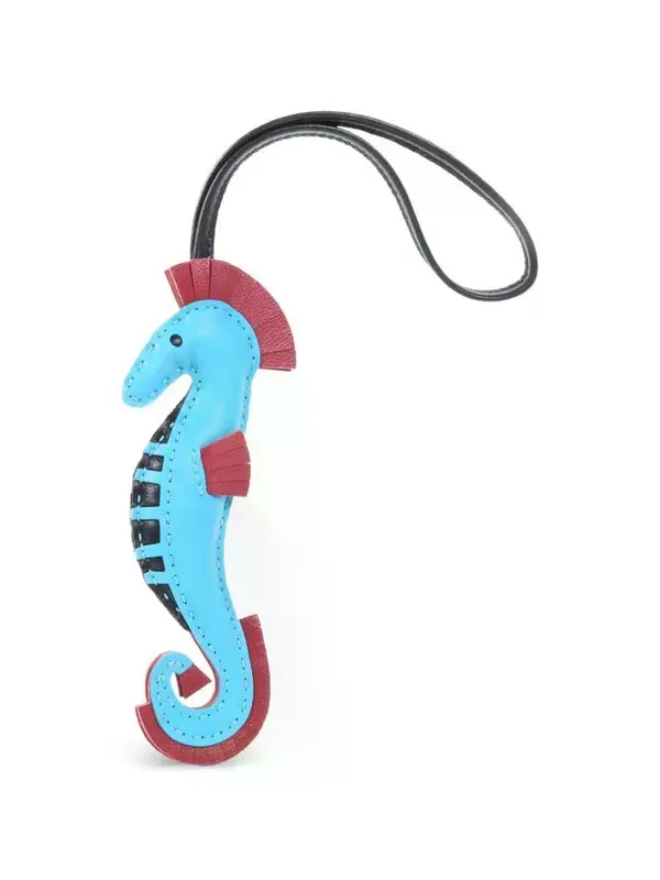 Hermès Seahorse Charm In Swift Leather - Blue