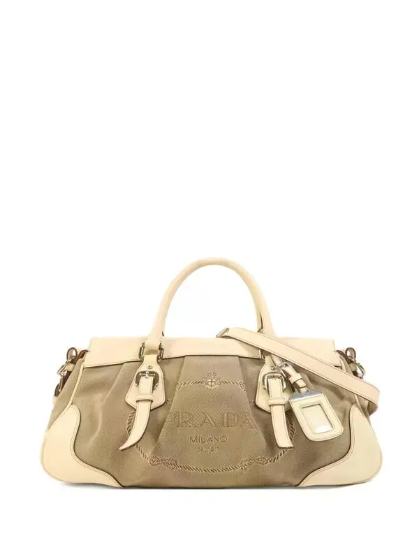 Prada Logo Jacquard Shoulder Bag